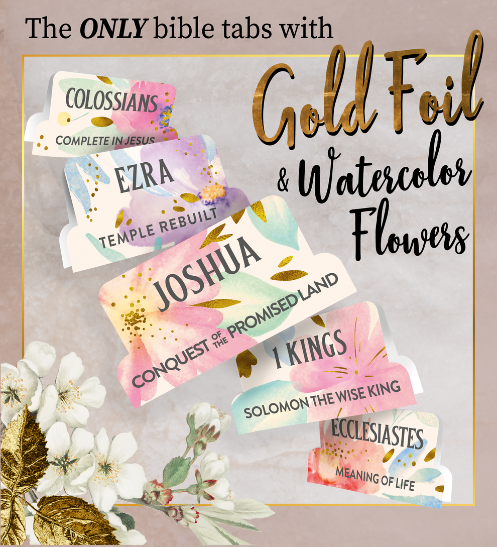 Gold Floral Bible Tabs - Soul Nourishing Book Summaries - 66 Peel-and ...